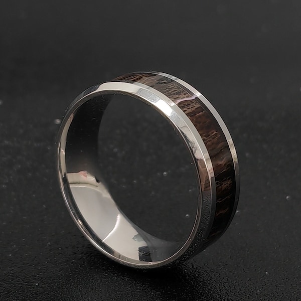 Titanium Wood Ring - Etsy