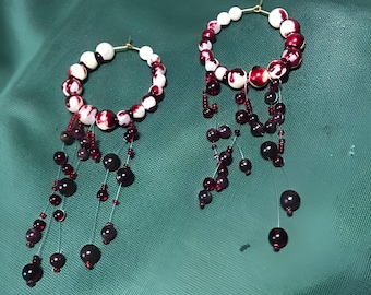 Blood Pearl Earrings - Etsy