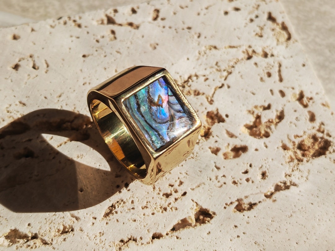 Handmade Men Ring,abalone Shell Ring,abalone Jewelry,statement Ring ...