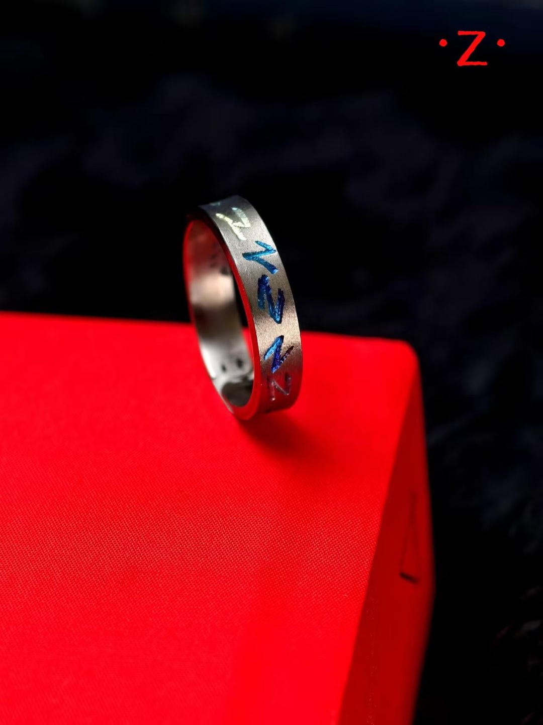 Custom Initial Pure Titanium Ring, Hand Stamped Engraved 6mm Ring - Etsy