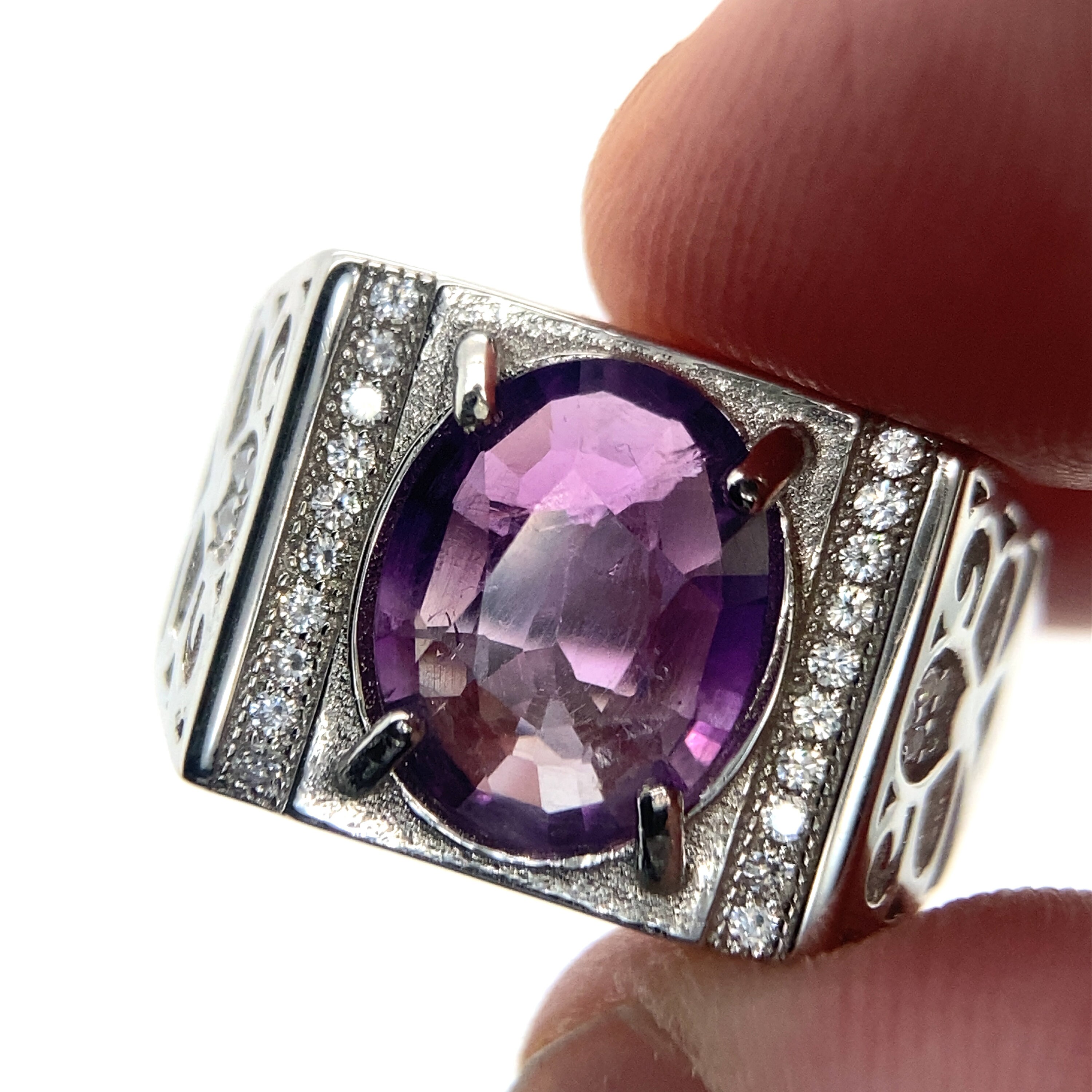Untreated Amethyst Ring