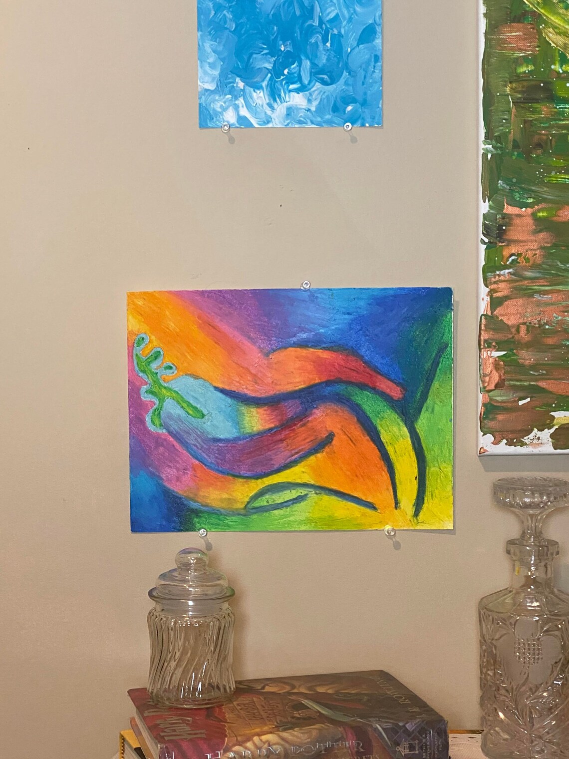 Friction Oil Pastel Abstract Illustration on Textured Paper - Etsy