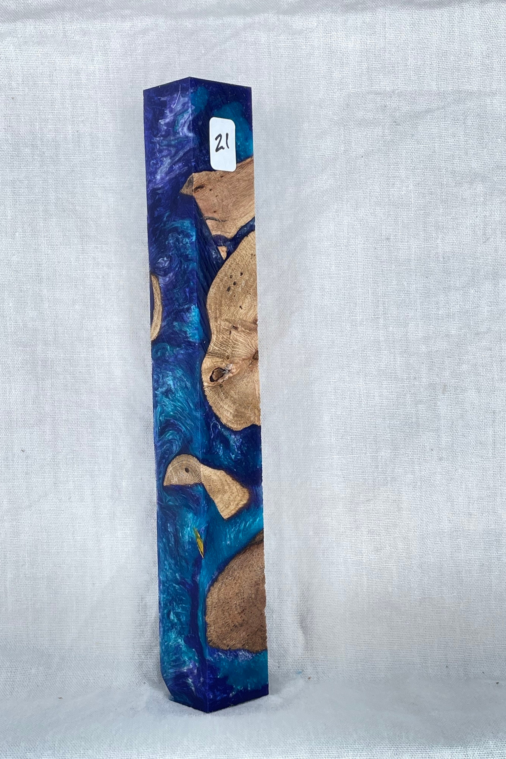 Hybrid Pen Blanks - Grapevine Wood With Alumilite Resin and Mica Powder ...