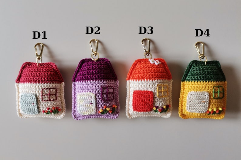 Custom Amigurumi Home Keychain, Cute House Keychain for Valentine ...