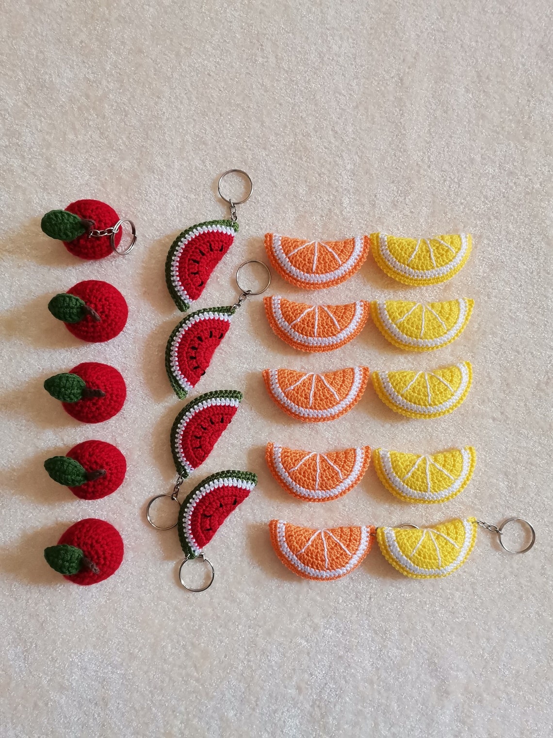 Crochet Fruit Keychain Gift Handmade Bag Charm Accessory - Etsy