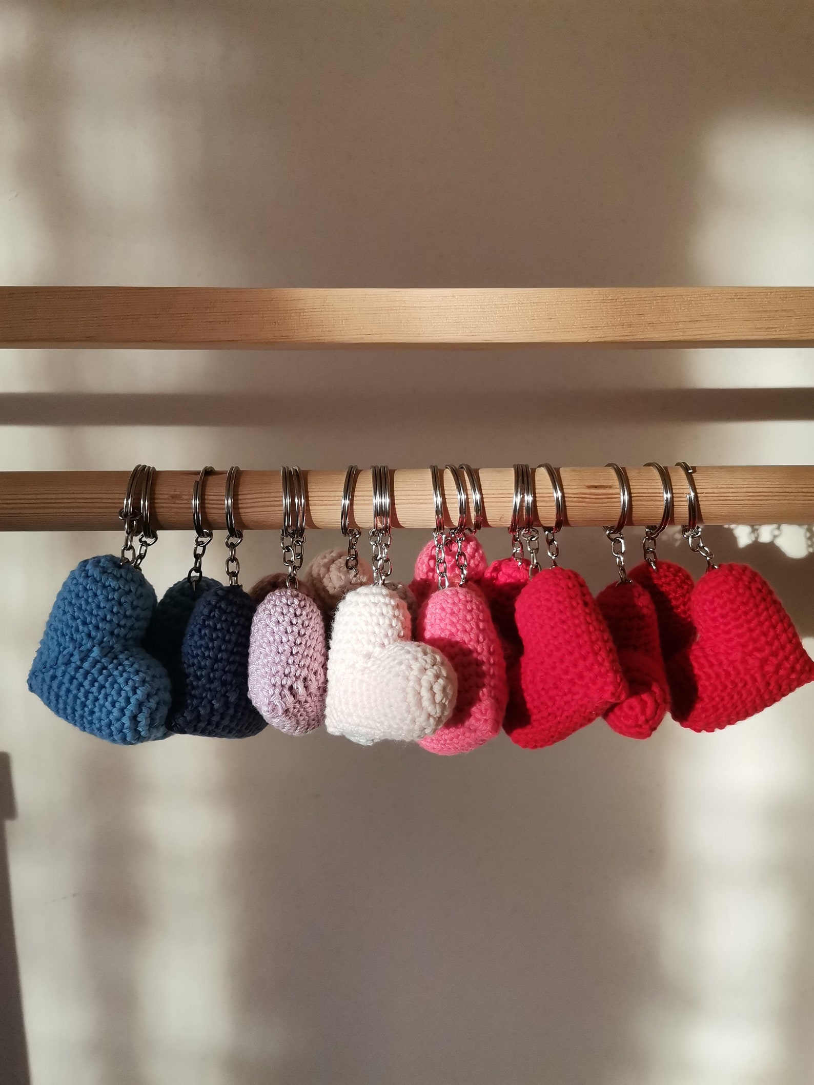 Heart Keychain- Crochet Keychain- Bride Shower- Bag Accessory- Heart ...