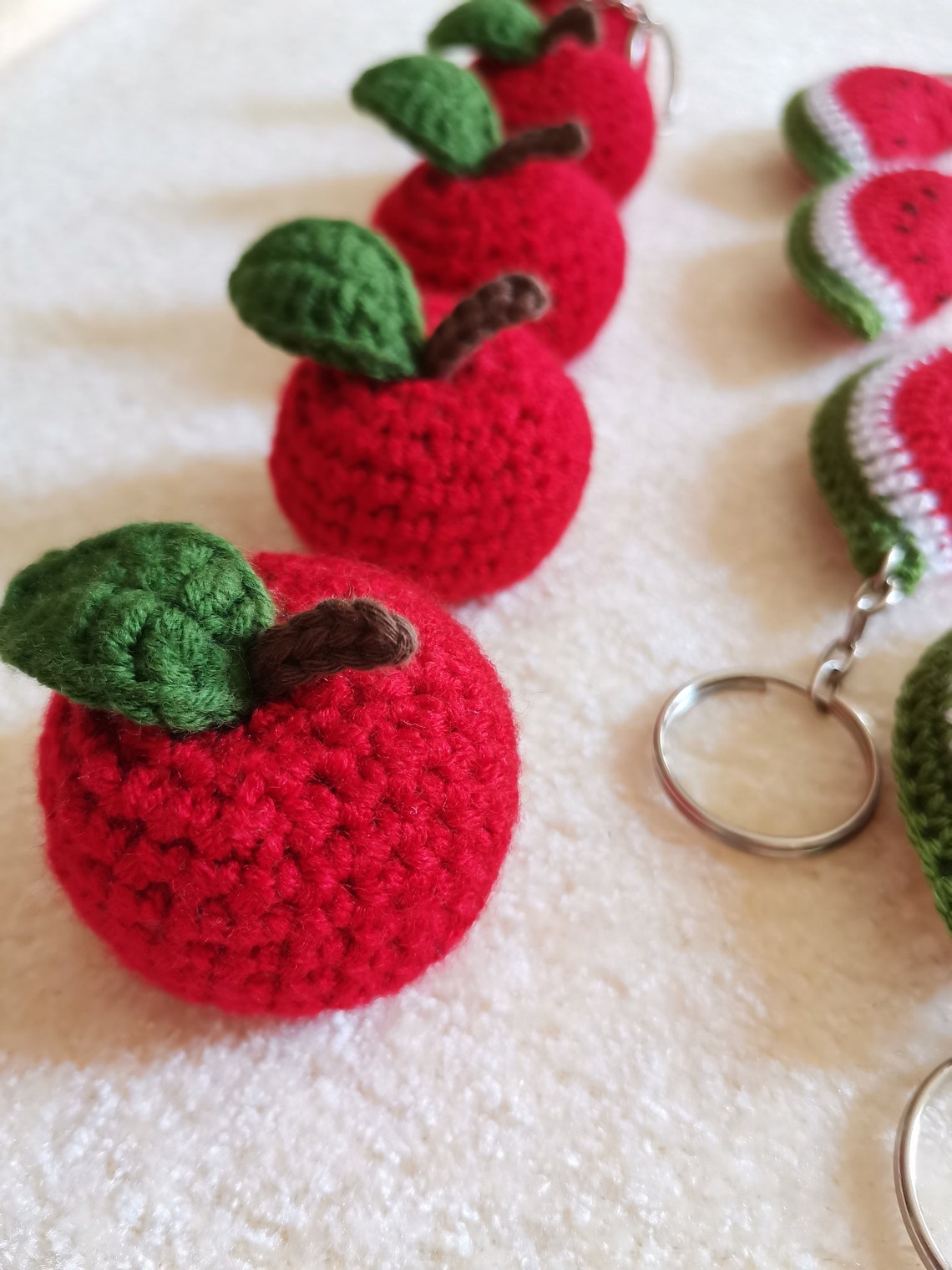 Crochet Fruit Keychain Gift Handmade Bag Charm Accessory - Etsy