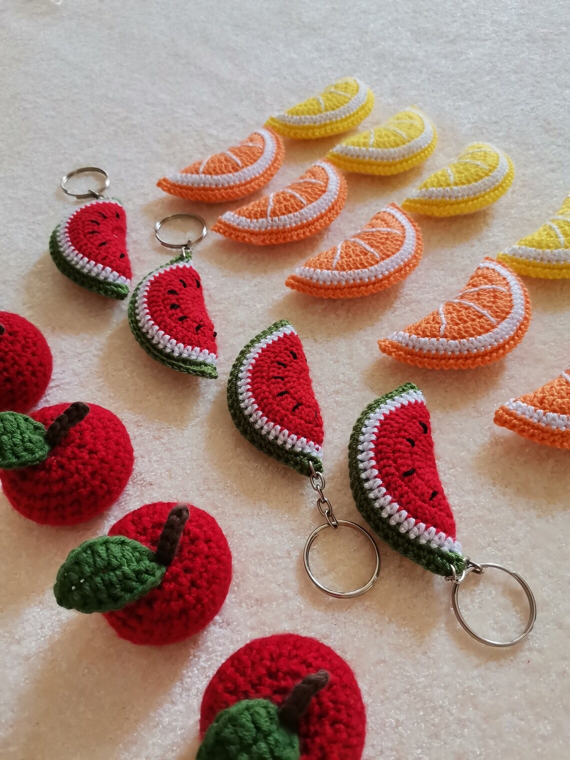 Crochet Fruit Keychain Gift Handmade Bag Charm Accessory - Etsy