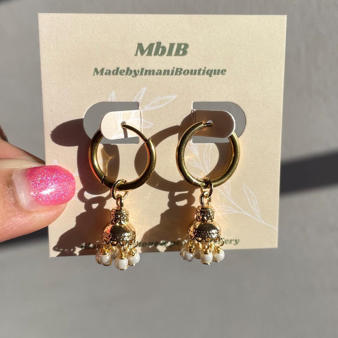 Mini Jhumkas | Jhumkas, Gold Hoop Earrings, South Asian Earrings, South ...