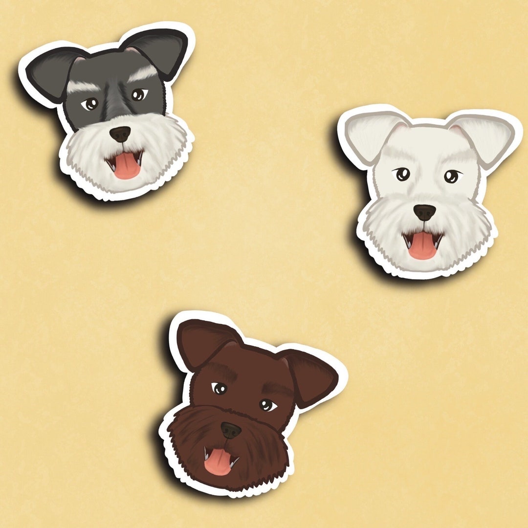 Schnauzer Stickers, Waterproof, Schnauzer Gifts, Miniature Schnauzer ...