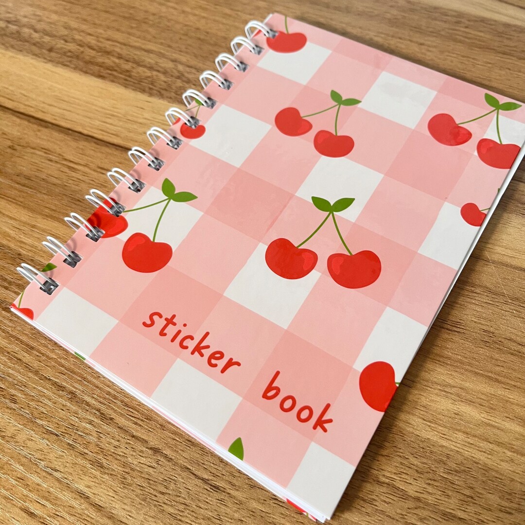 Cherry Sticker Album Reusable, 5x7 Reusable Sticker Book (80 Pages ...