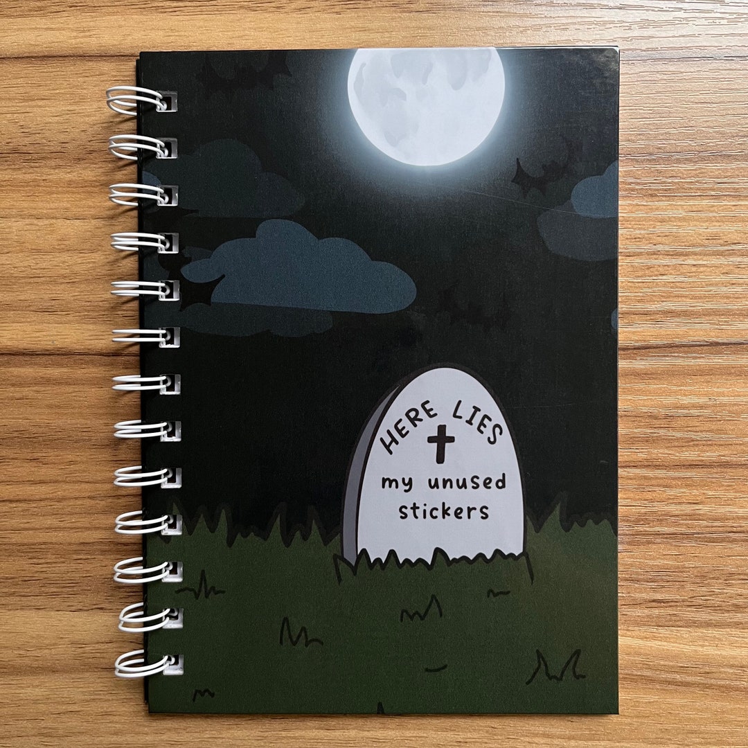 Graveyard Sticker Album Reusable, 5x7 Reusable Sticker Book (80 Pages ...