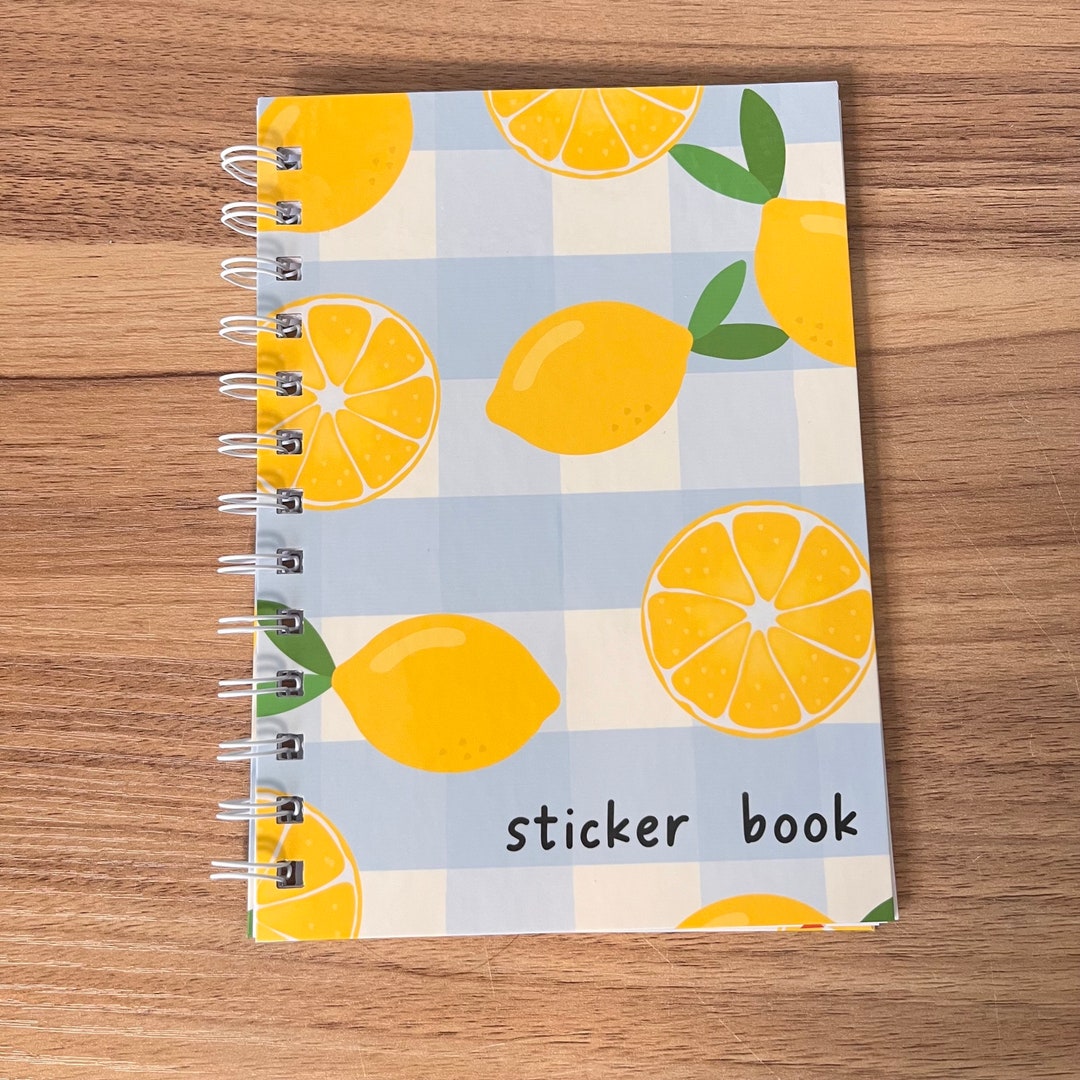 Lemon Sticker Album Reusable, 5x7 Reusable Sticker Book (80 Pages ...