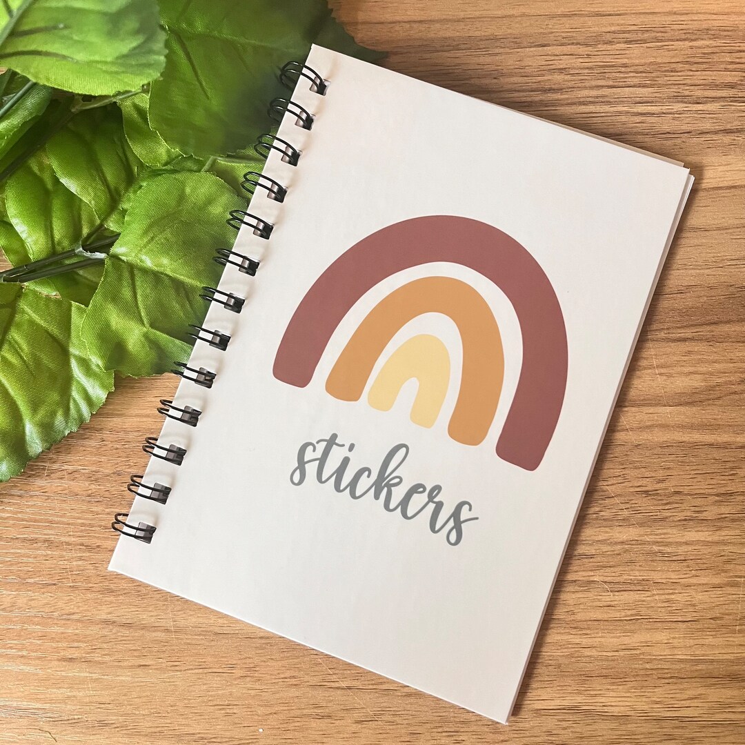 Boho Sticker Album Reusable, 5x7 Reusable Sticker Book (80 Pages ...