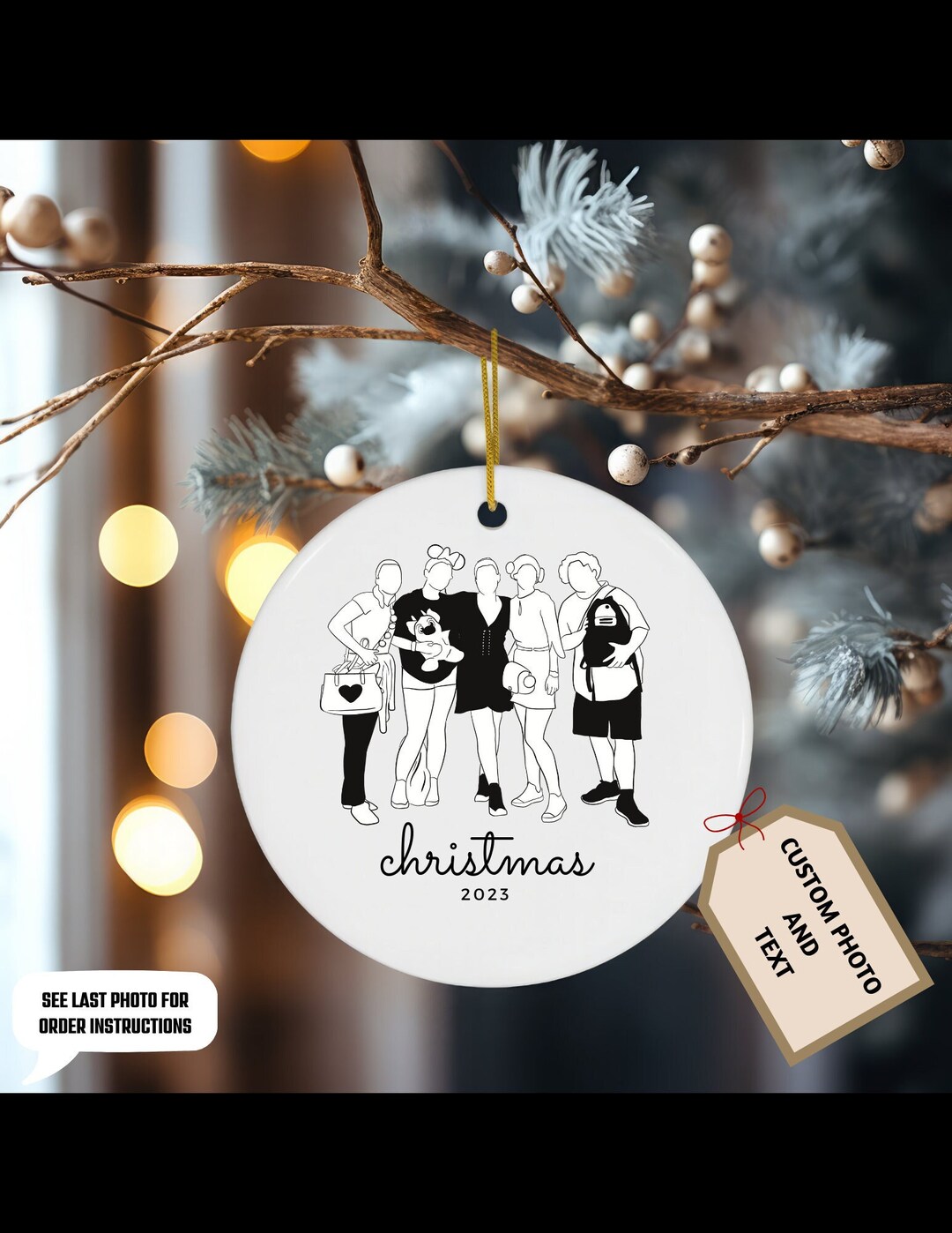 Faceless Portrait Christmas Ornament Unique Christmas - Etsy