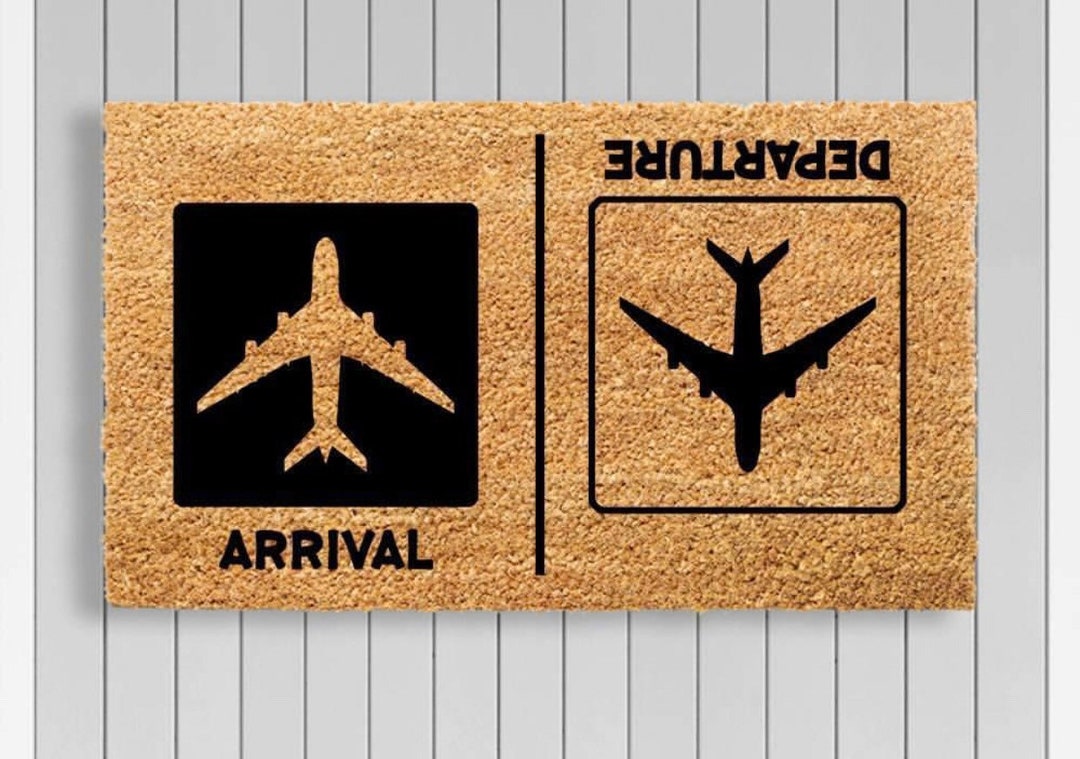 Arrival Departure Airplane Coir Doormat: Pilot Gift - Etsy