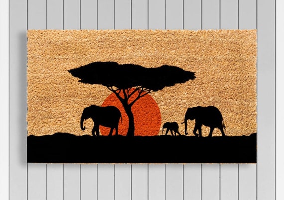 Nature Elephant Doormat africa Decor Doormathousewarming - Etsy