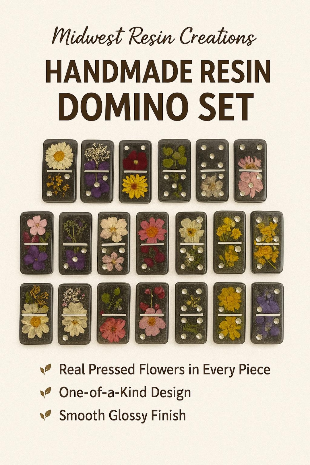 Handmade Resin Domino Set – 28 Pieces - Etsy