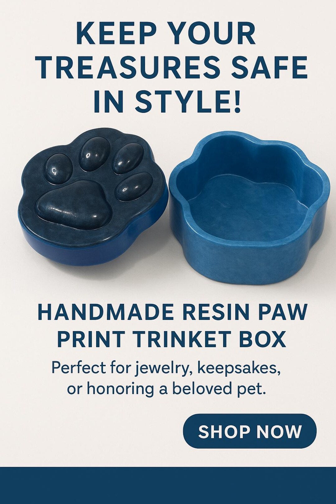 Handmade Resin Paw Print Trinket Box – Pet Lover Keepsake - Etsy