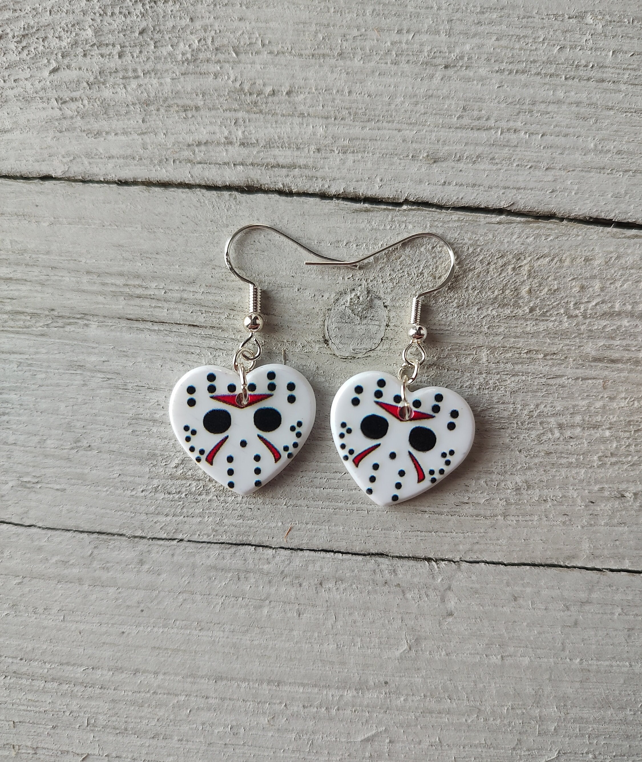 Jason Voorhees Heart Earrings | Friday the 13th Earrings | Horror Movie ...