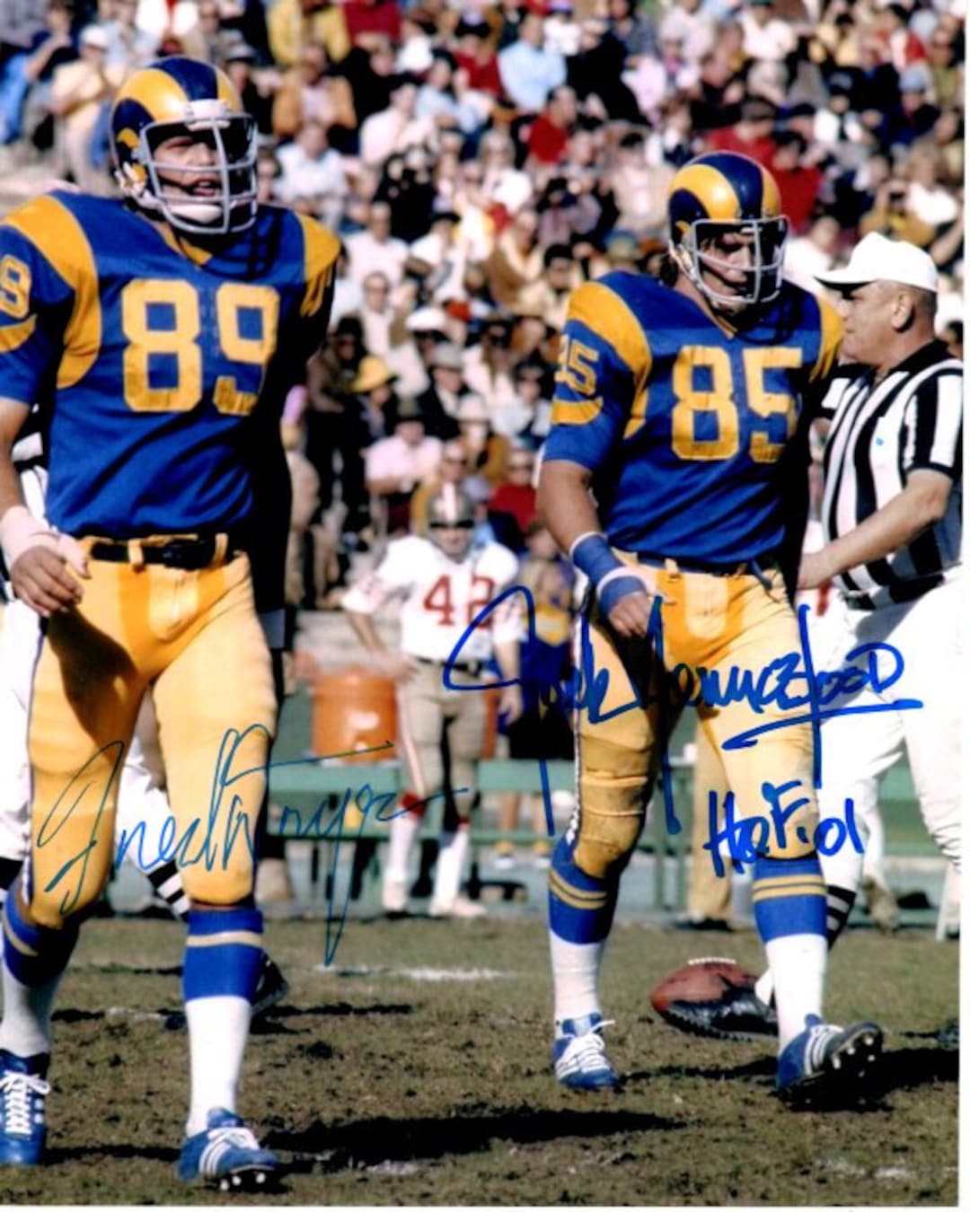 Fred Dryer and Jack Youngblood Signed 8x10 Nfl Los Angeles Rams Photo W ...