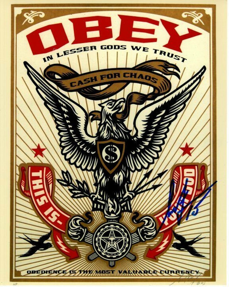 Shepard Fairey Signed Autographed Photo W Hologram Coa Etsy