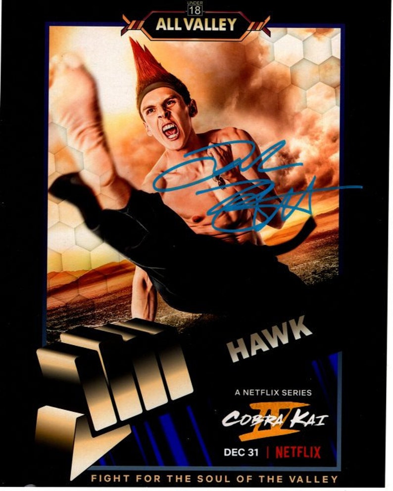 Jacob Bertrand Signed 8x10 Cobra Kai Eli Hawk Moskowitz Photo W ...