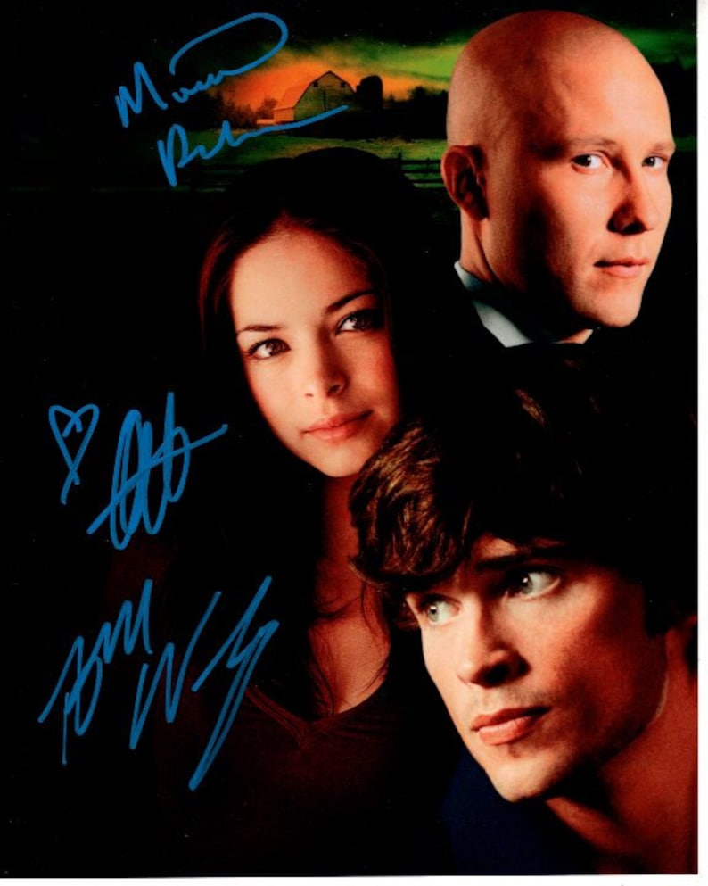 Tom Welling, Kristin Kreuk and Michael Rosenbaum Signed 8x10 Smallville ...