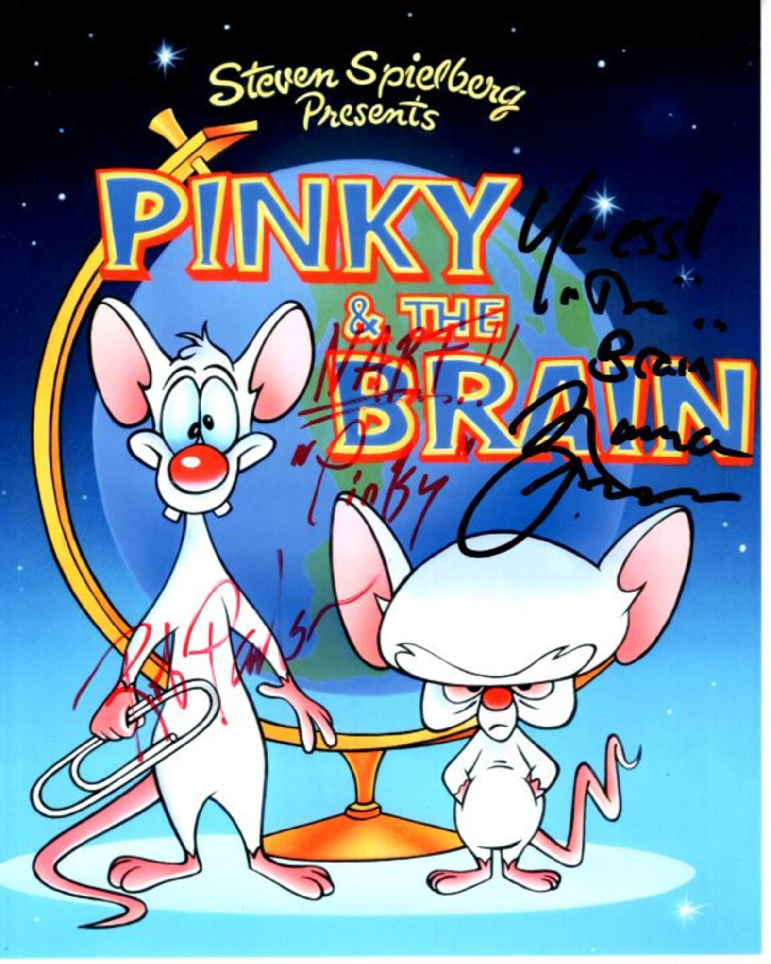 Rob Paulse and Maurice Lamarche Signed 8x10 Pinky and the Brain Photo W ...
