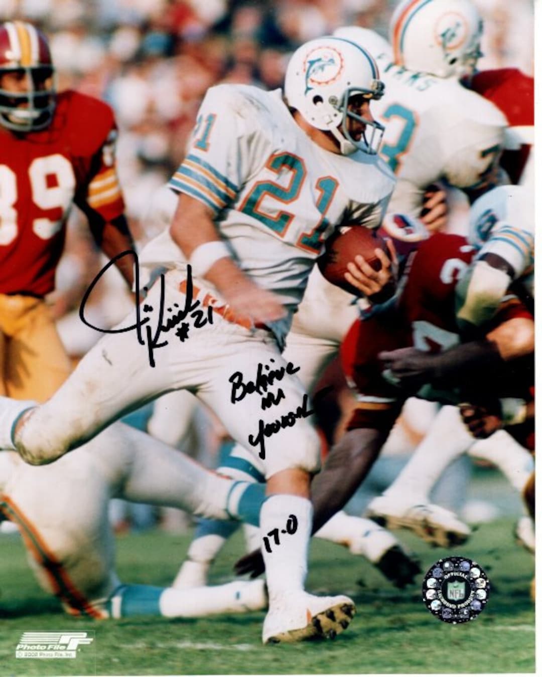Jim Kiick Signed 8x10 Nfl Miami Dolphins Photo W/ Hologram Coa - Etsy