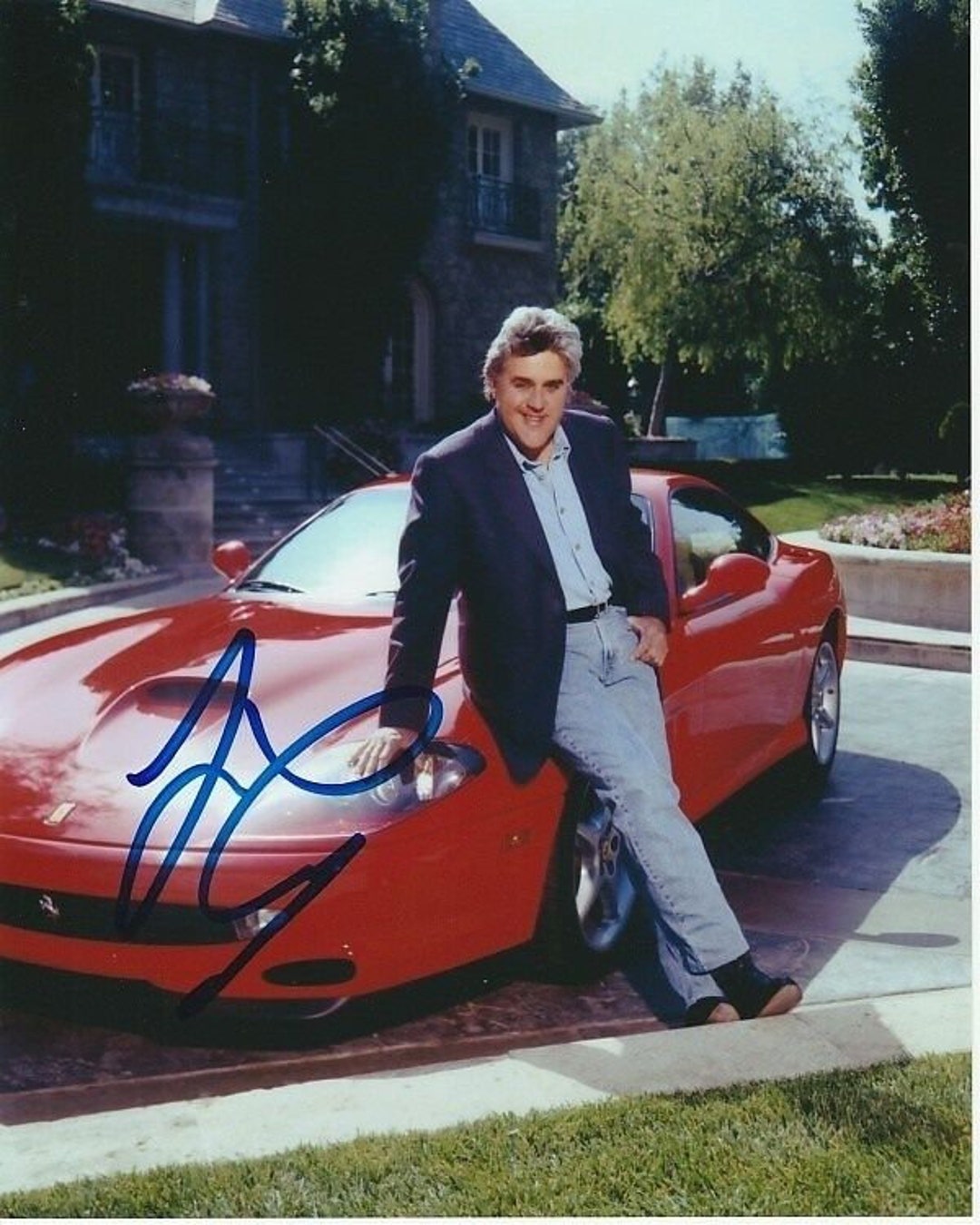 Jay Leno Signed 8x10 Ferrari Photo W/ Hologram Coa - Etsy