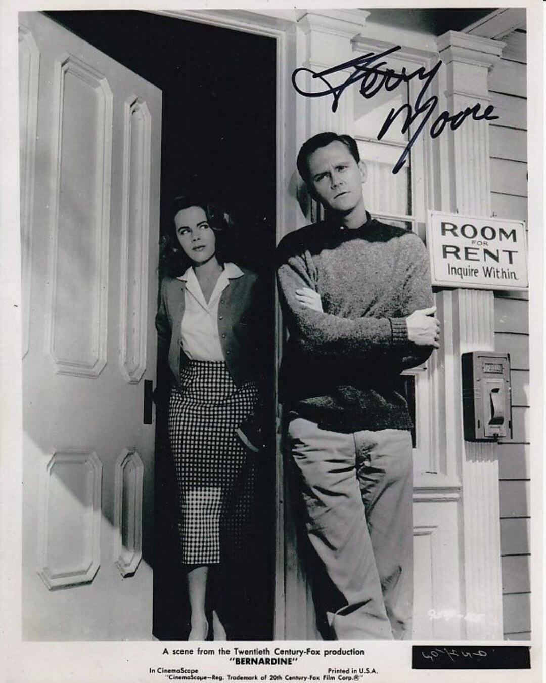 Terry Moore Signed 8x10 Bernardine Jean Cantrick W Dick Sargent Photo W ...