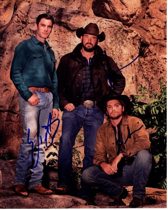 Cole Hauser Luke Grimes And Wes Bentley Signed 8x10 Yellowstone Photo