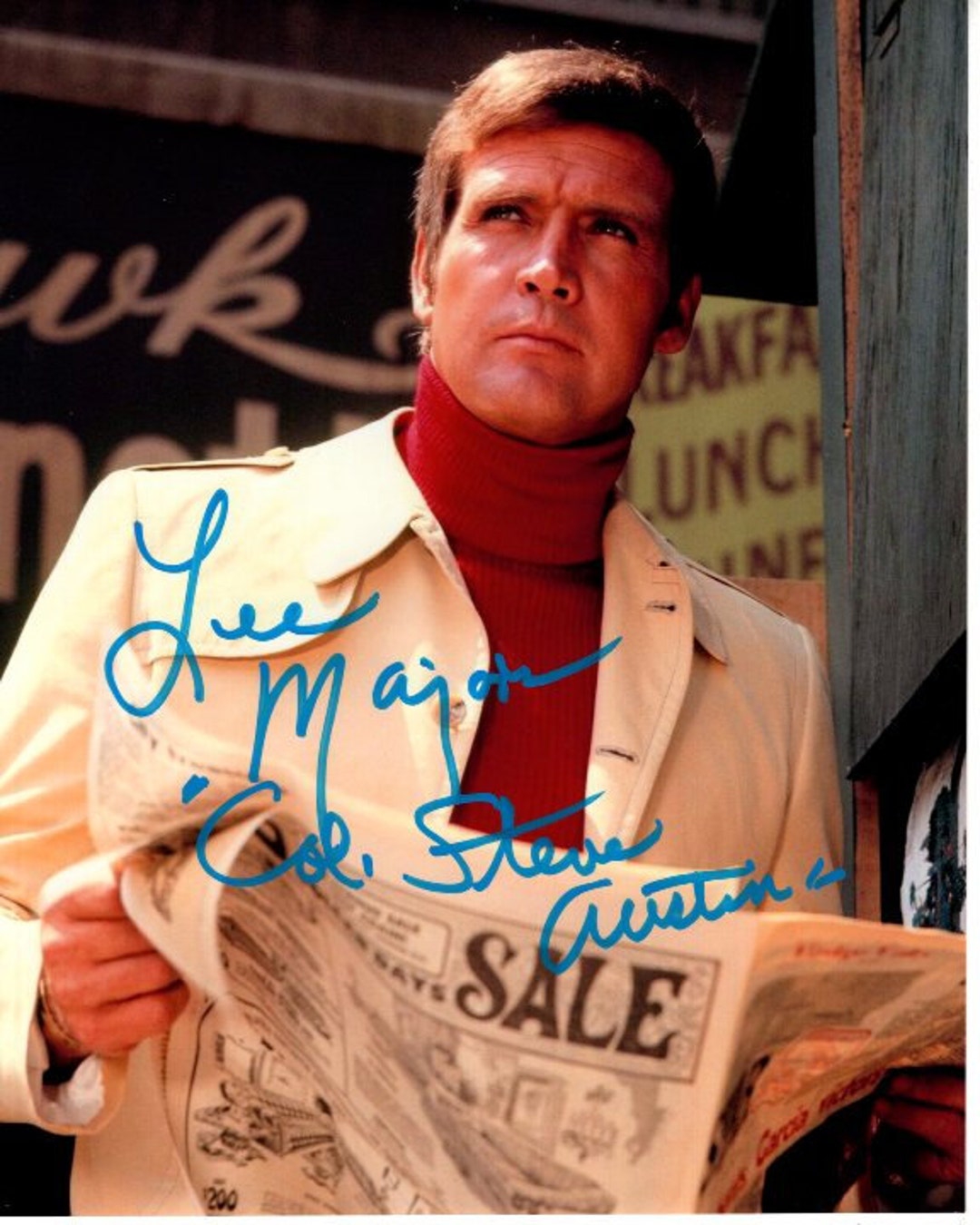 Lee Majors Signed 8x10 the Six Million Dollar Man Steve Austin Photo W ...
