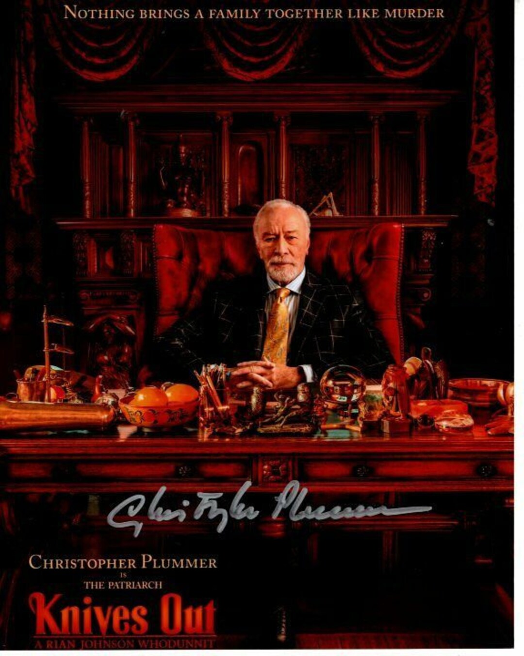 Christopher Plummer Signed Knives Out Harlon Thrombey Photo W/ Hologram ...