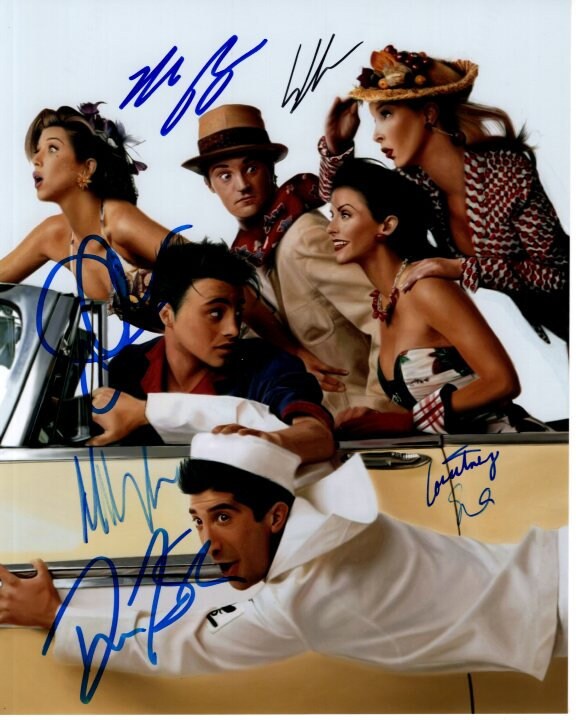 FRIENDS Signed 8x10 Cast Photo W/ Hologram COA Courteney Cox Matthew ...