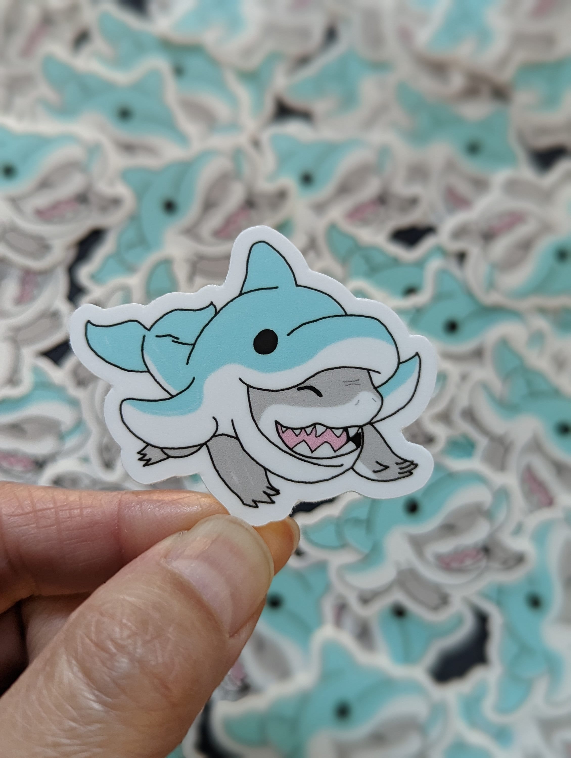 Jeff the Land Shark Dolphin Sticker - Etsy