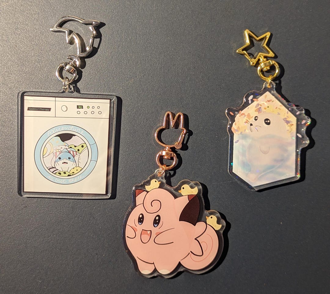 Clefairy, Jeff Landshark, Seal Keychains - Etsy