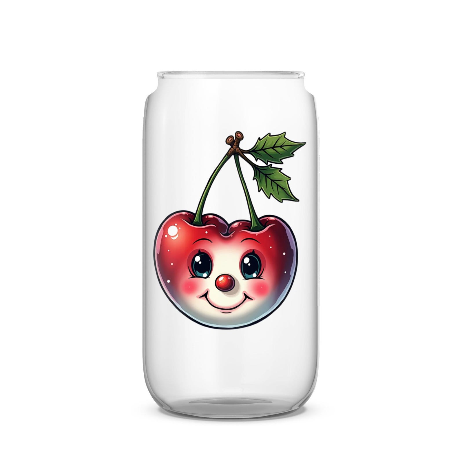 Cute Cherry Face T Shirt, Funny Fruit Digital Art, Whimsical Smiling ...