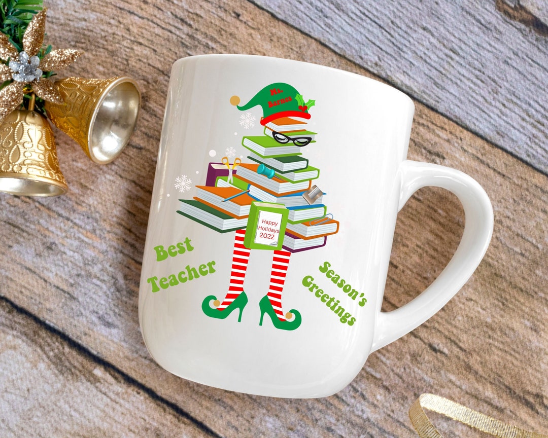 Christmas Teacher Mug, Custom Teacher Mug, Christmas Coffee Mug ...
