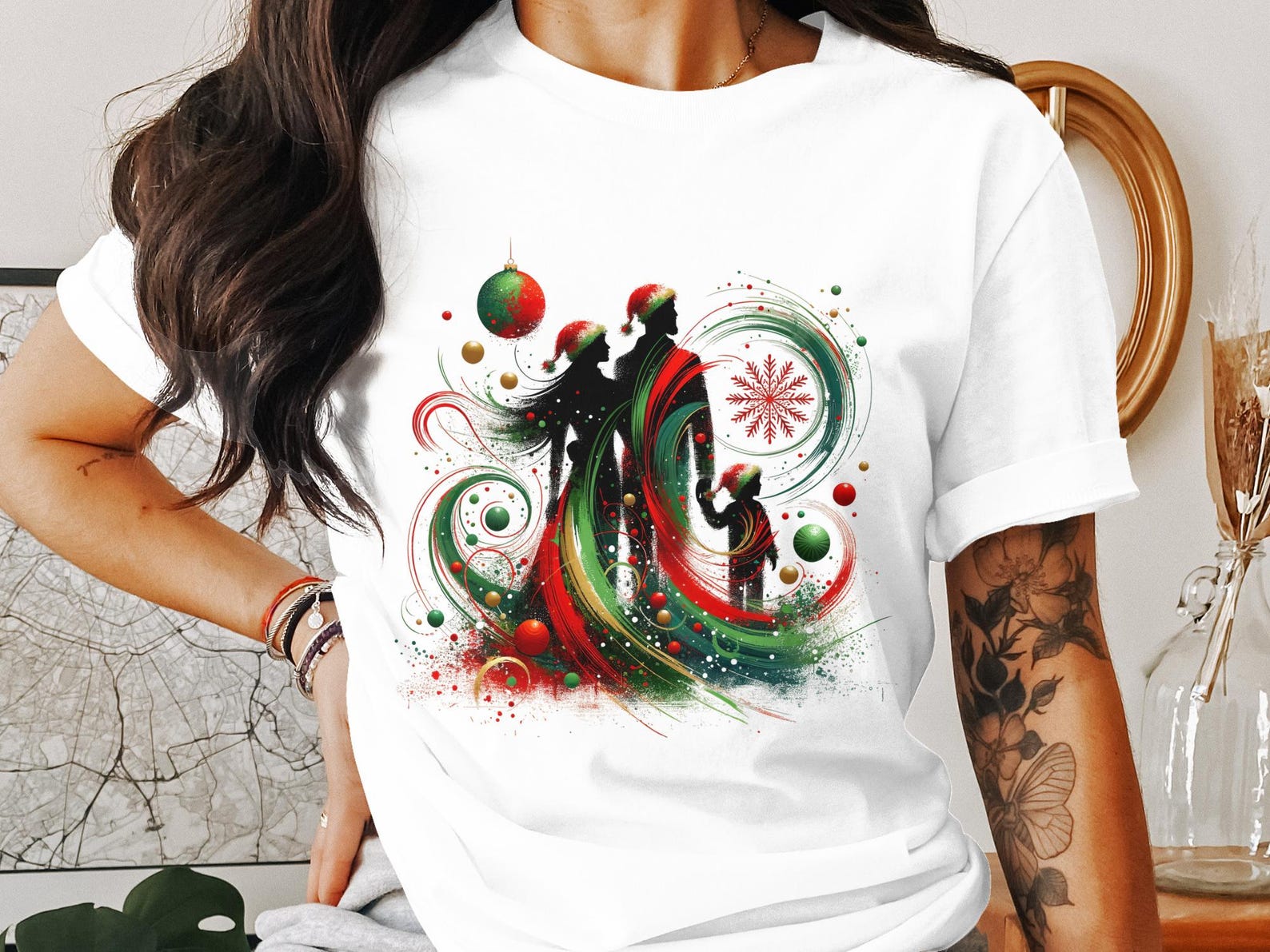 Christmas Family Silhouette Art, Festive Holiday Digital Download ...