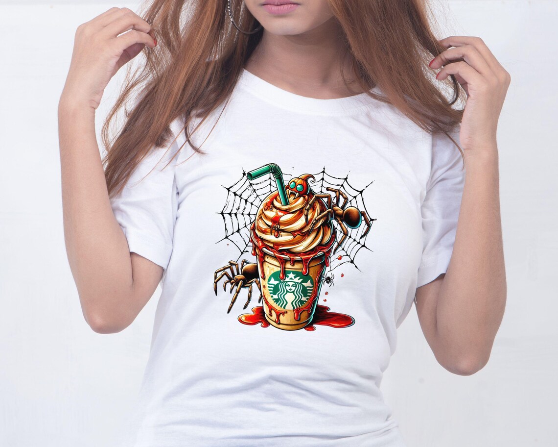 Spooky Caramel Frappe With Spiders PNG - Halloween Design (digital ...