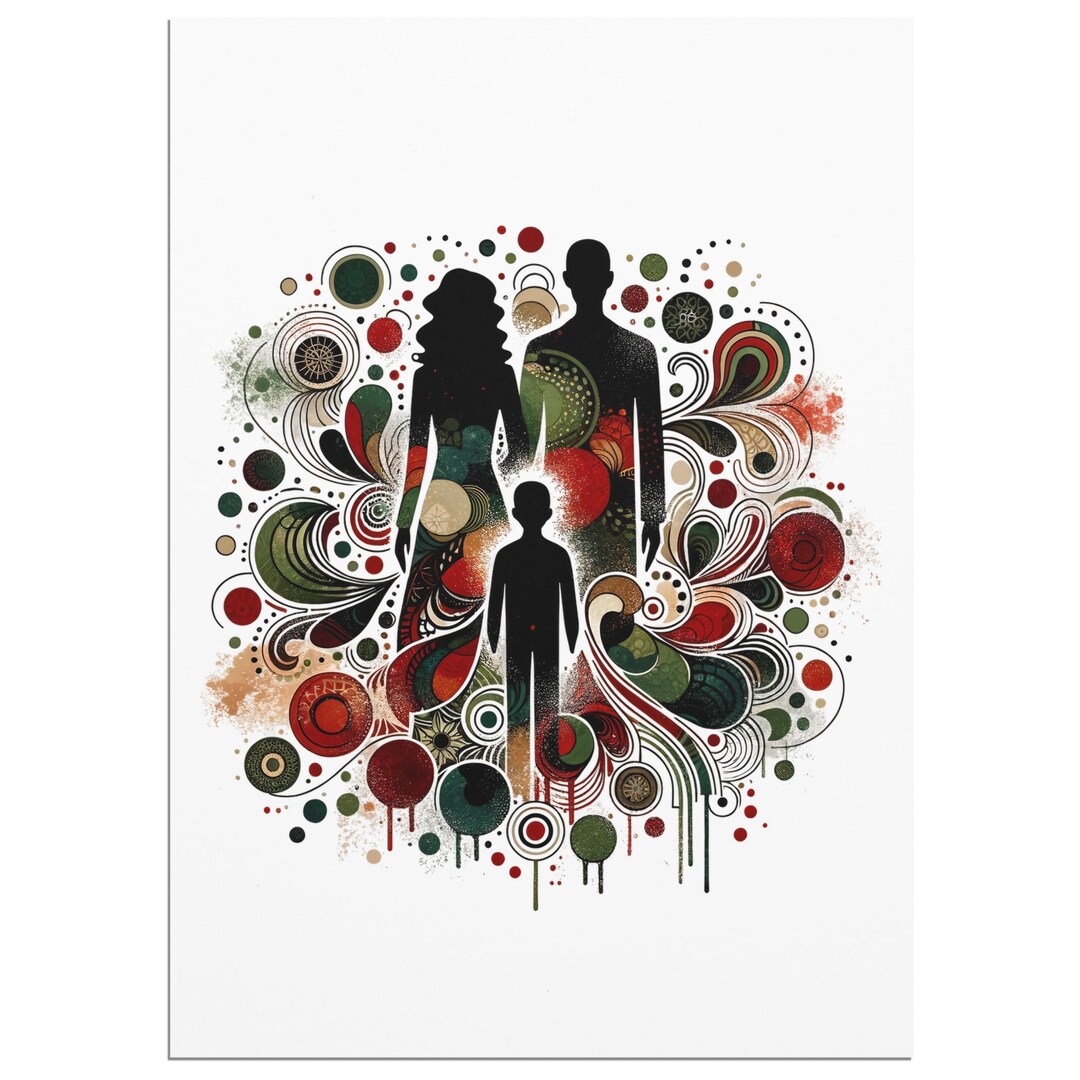 Abstract Family Silhouette Art Print: Modern Home Decor (digital ...