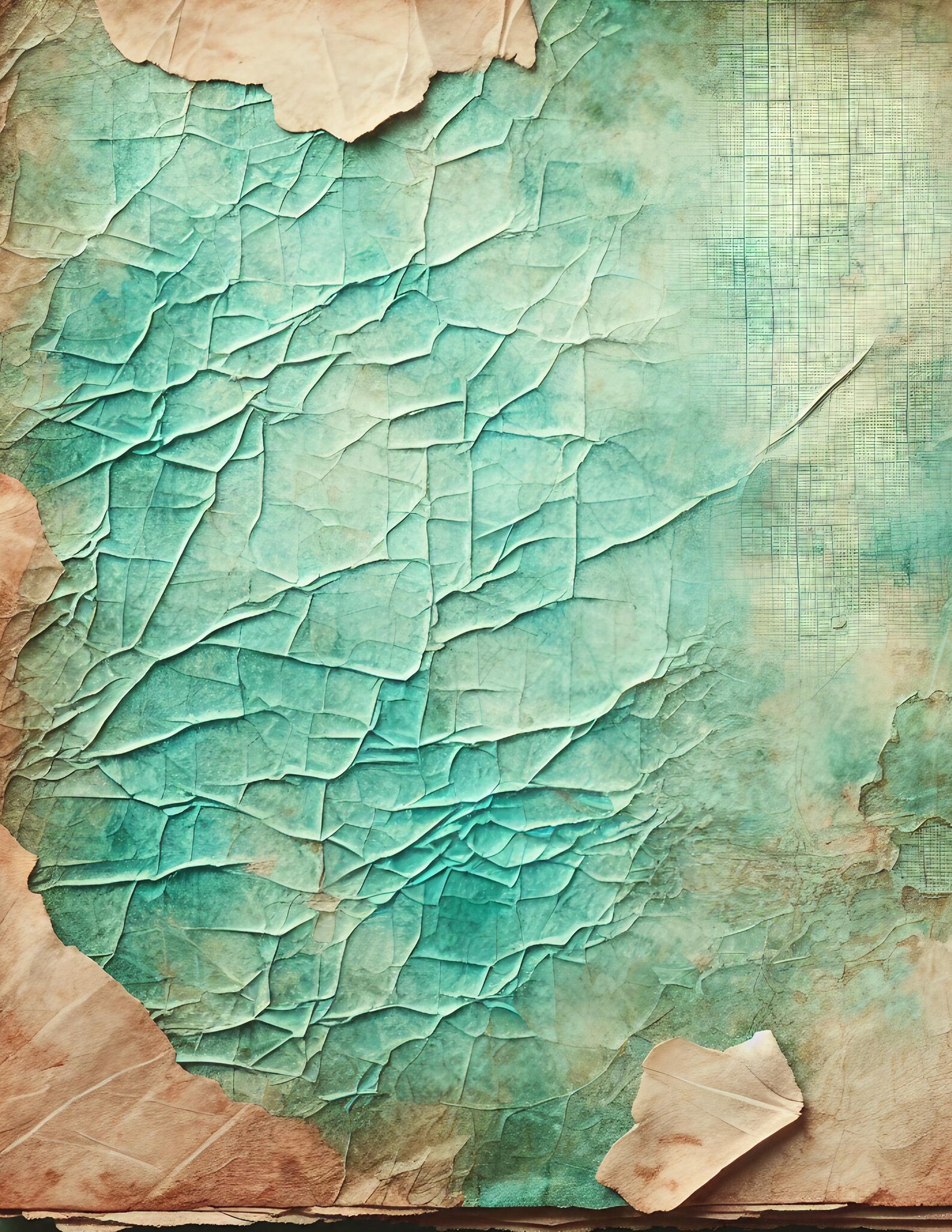 Blue World Atlas Grid Map Junk Journal Papers: Vintage Ephemera ...