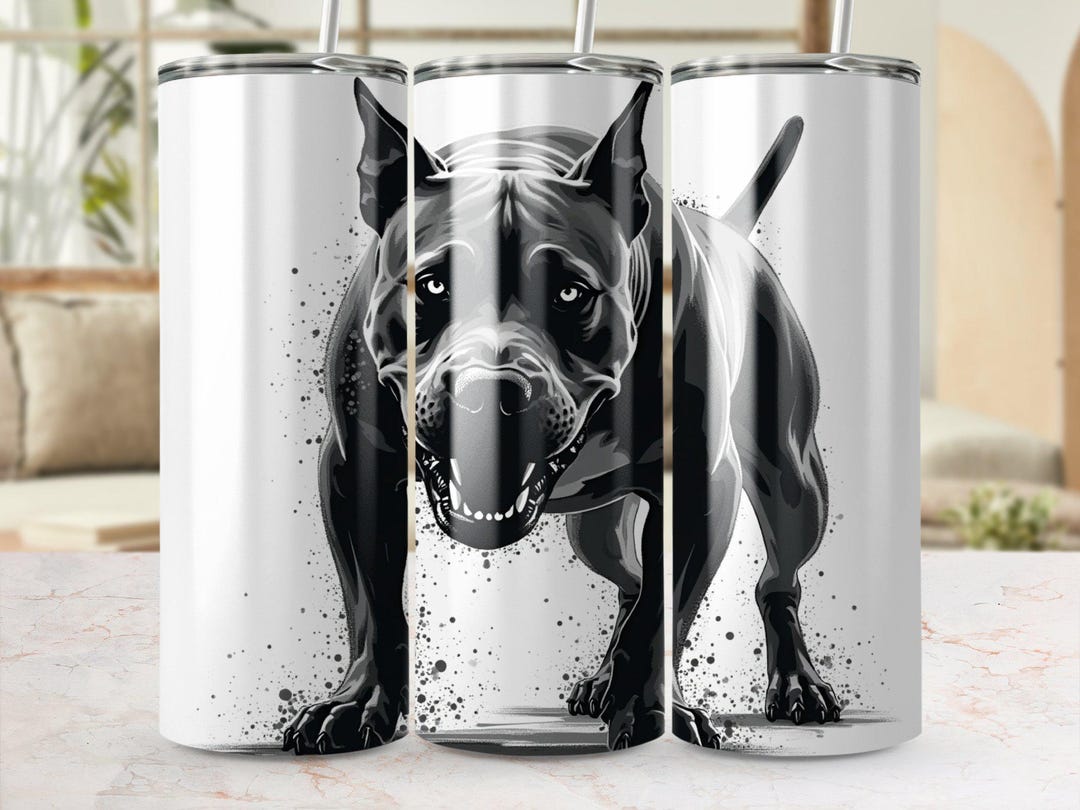 Pitbull Tumbler Wrap: Aggressive Dog Design (digital Download) - Etsy