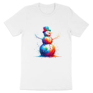 Colorful Snowman Digital Print, Watercolor Abstract Art, Winter Wall ...