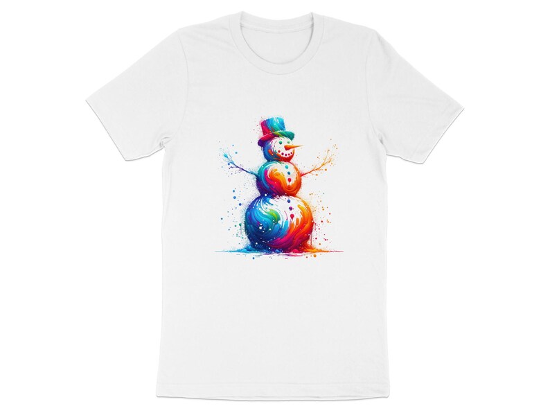 Colorful Snowman Digital Print, Watercolor Abstract Art, Winter Wall ...