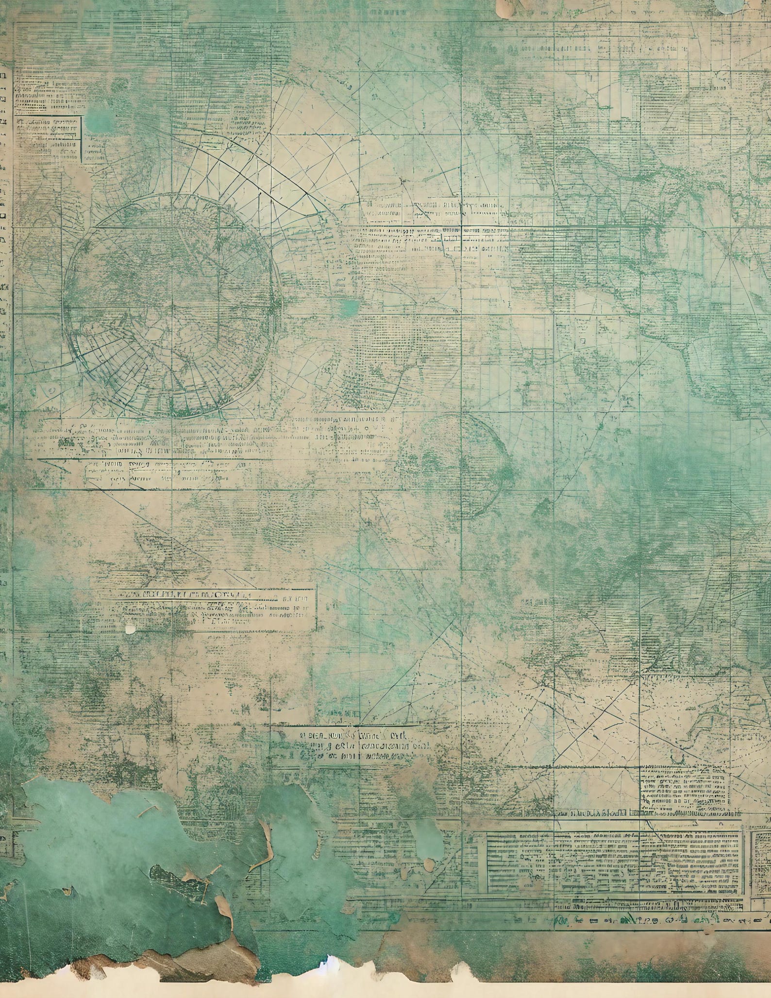 Blue World Atlas Grid Map Junk Journal Papers: Vintage Ephemera ...