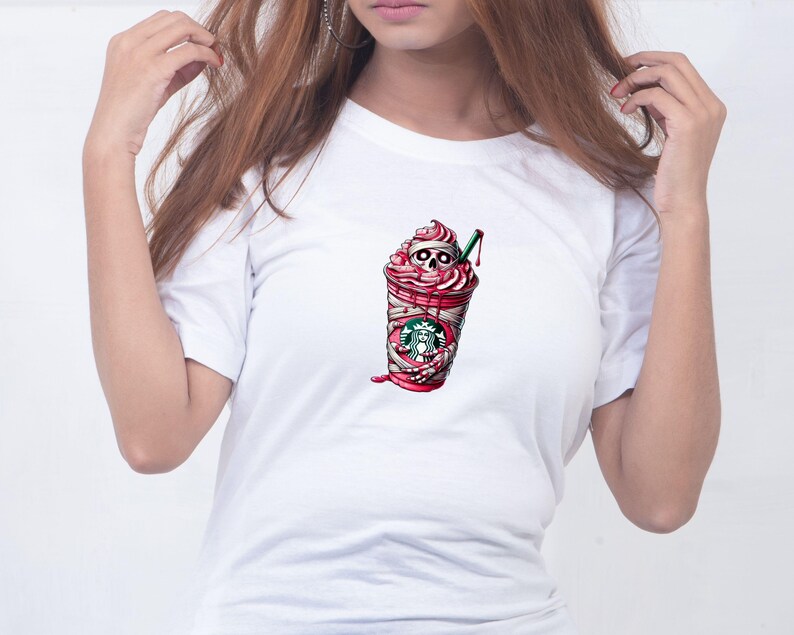 Halloween Pink Drink With Mummy Coffee Png Spooky Halloween Drink Png ...