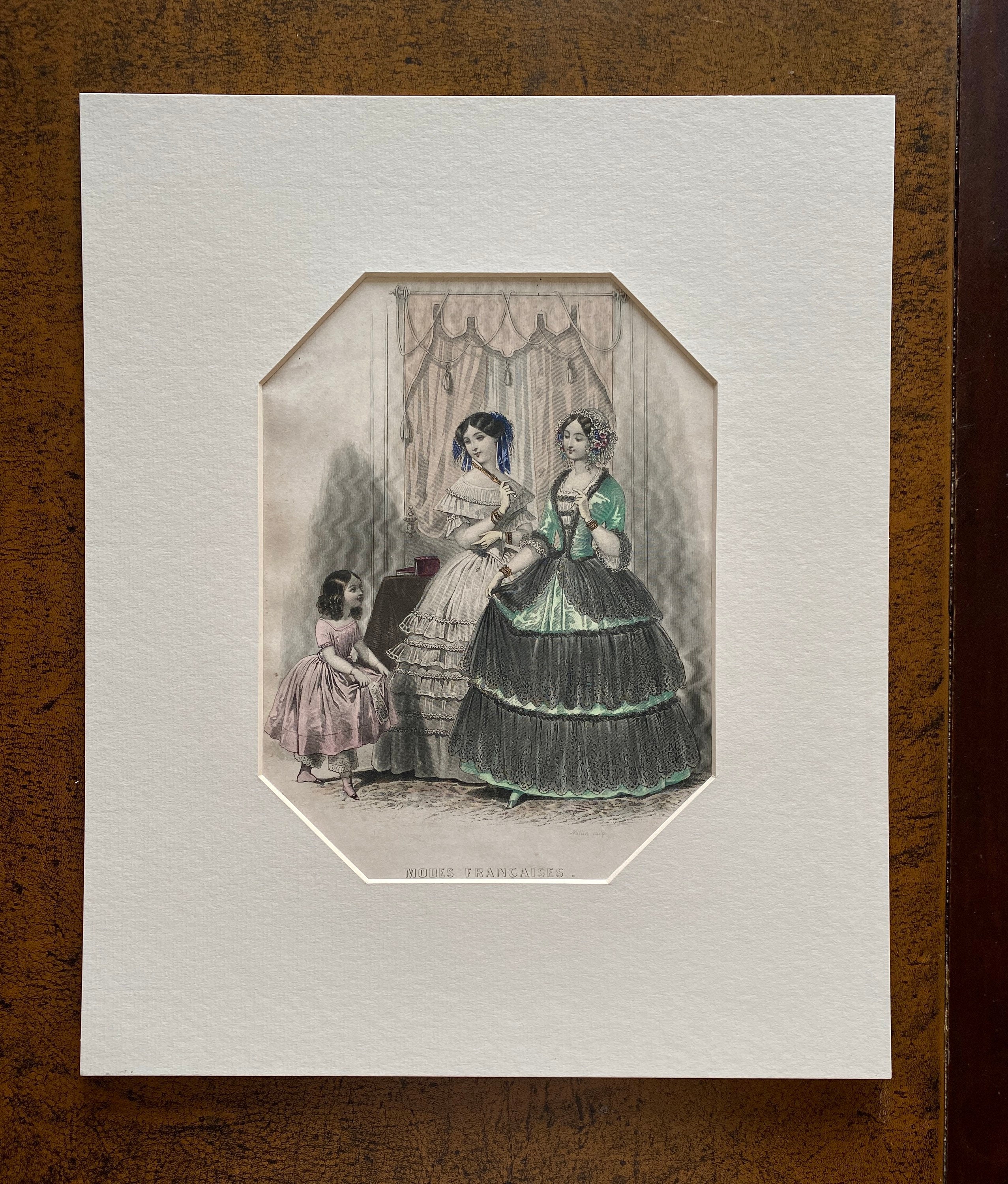 Prints Etchings & Engravings Mounted Antique Victorian Hand Coloured ...